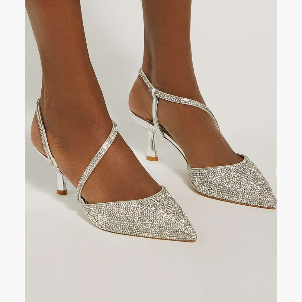 kitten silver heels