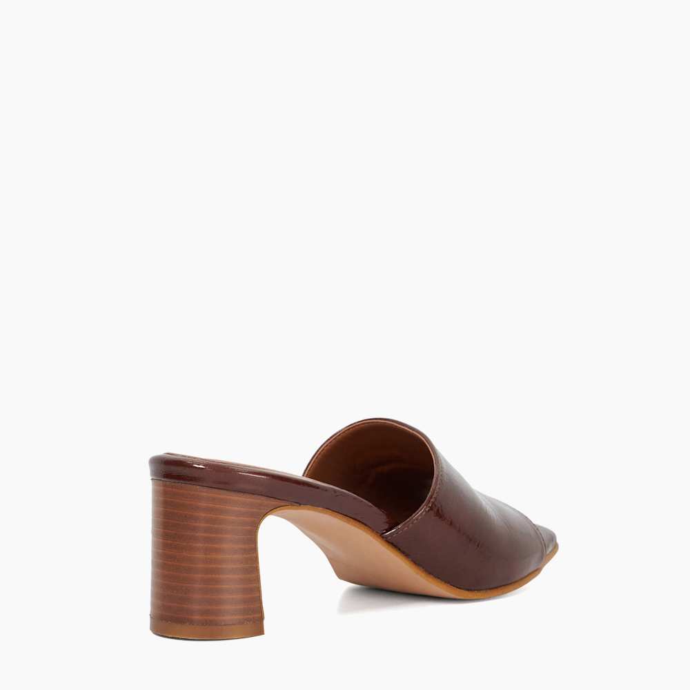 Jule Brown, Open Toe Heel Mules | Dune London