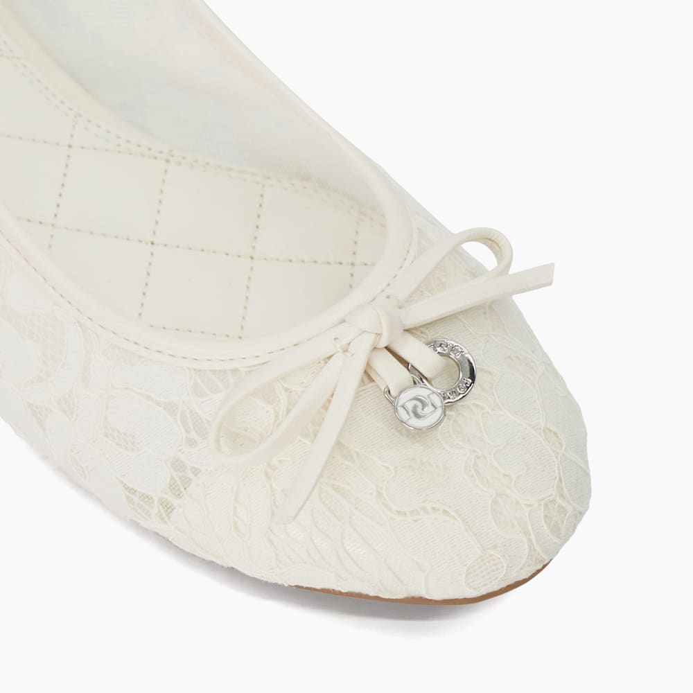 Ivory Lace Ballet Flats Ivory Crochet Lace Pointy Toe With Pearls