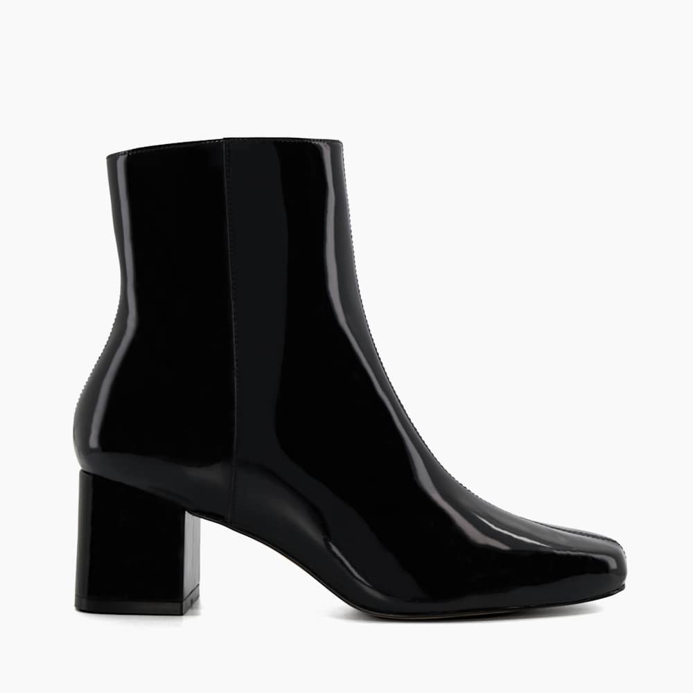 Black patent leather bootie store