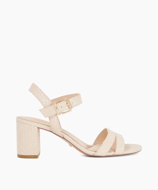 Merisa Blush, Block-Heeled Sandals | Dune London